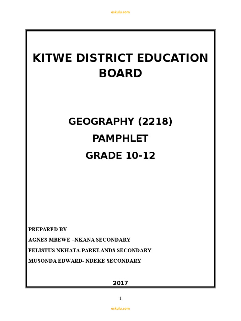 Grade 10 To 12 Geography Pamphlet | PDF | Agriculture | Volcano