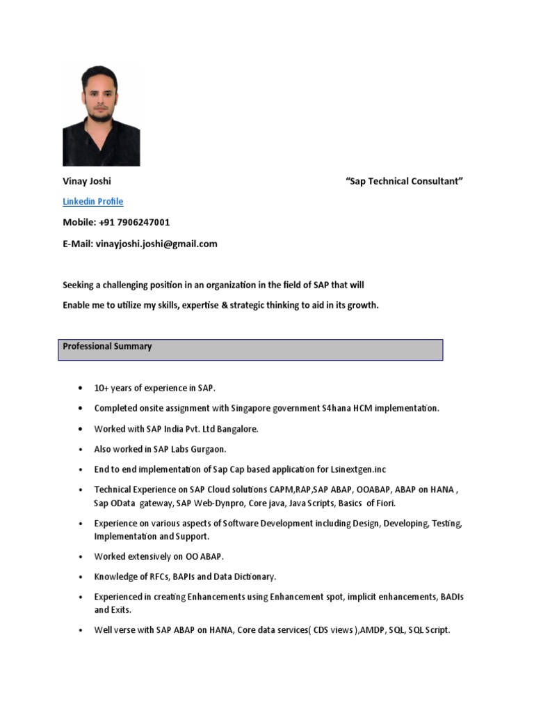 Vinay Joshi - CV | PDF | Point Of Sale | Cloud Computing