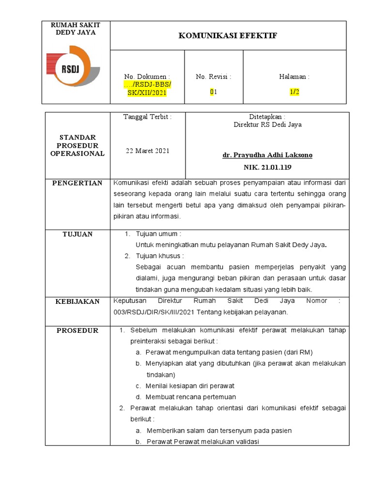 Spo Komunikasi Efektif | PDF