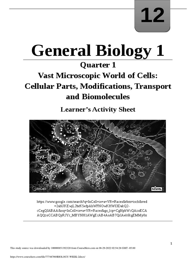 Biology Week 2 | PDF | Cell (Biology) | Organelle