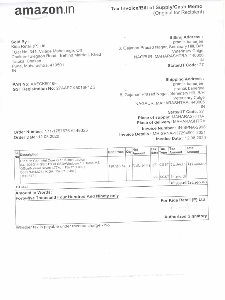 Laptop Invoice | PDF