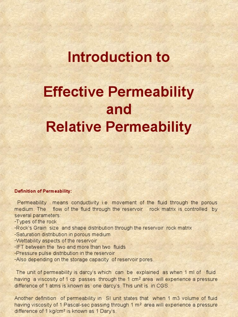 Understanding Permeability in Reservoirs | PDF | Permeability (Earth ...