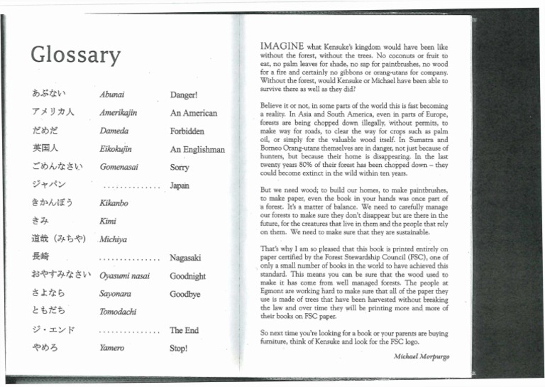 Kensukes Kingdom Glossary | PDF