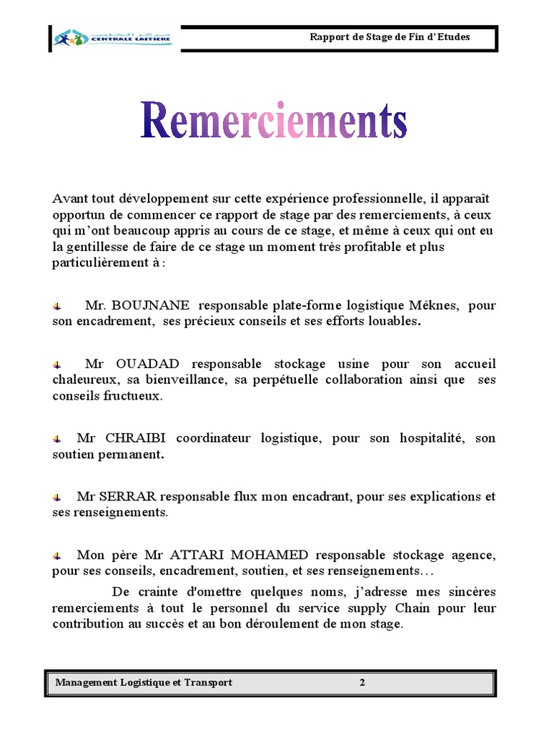 44 - Centrale Laitière (Mesure de La Performance Du Supply Chain Management) | PDF | Logistique ...