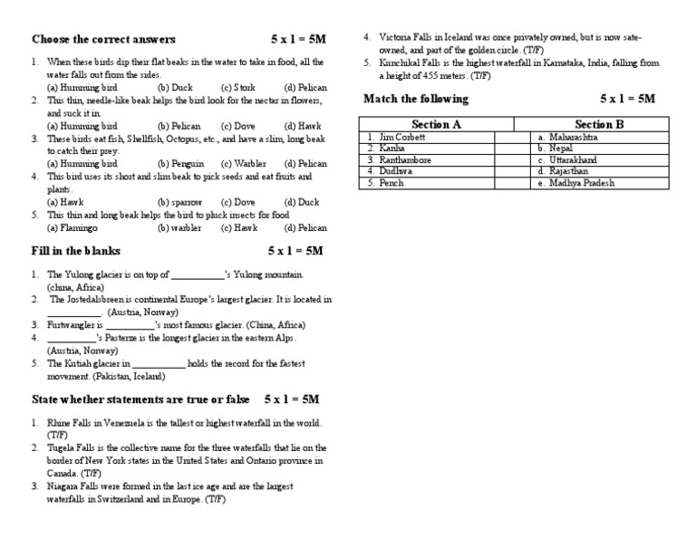 7th Class GK | PDF | Birds | Ornithology