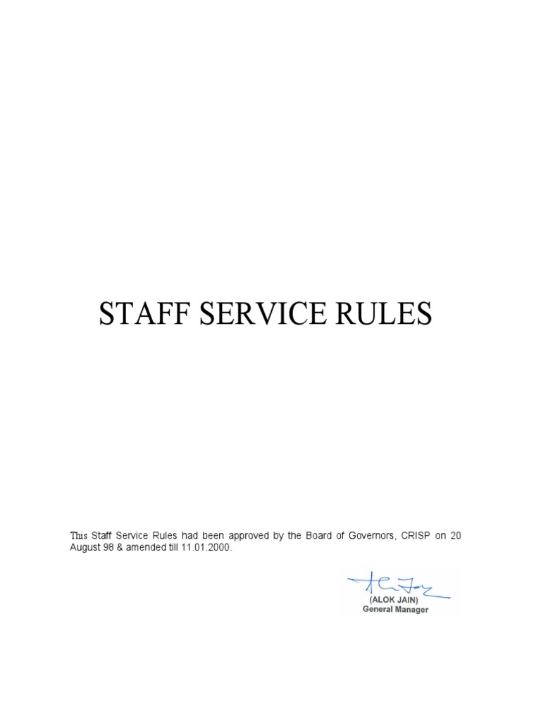 CRISP Staff Service Guidelines | PDF | Employment | Working Time