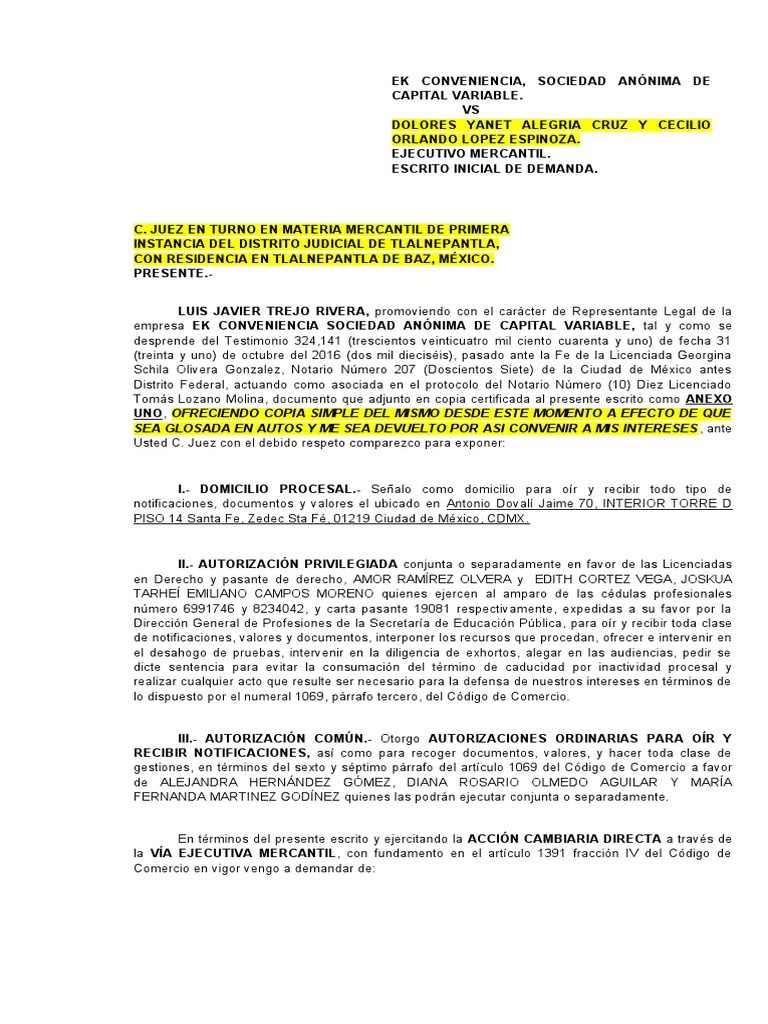 Machote para Demandas | PDF | Demanda judicial | Justicia