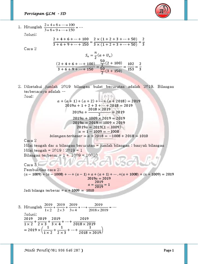 GLM SD 3 Solusi | PDF