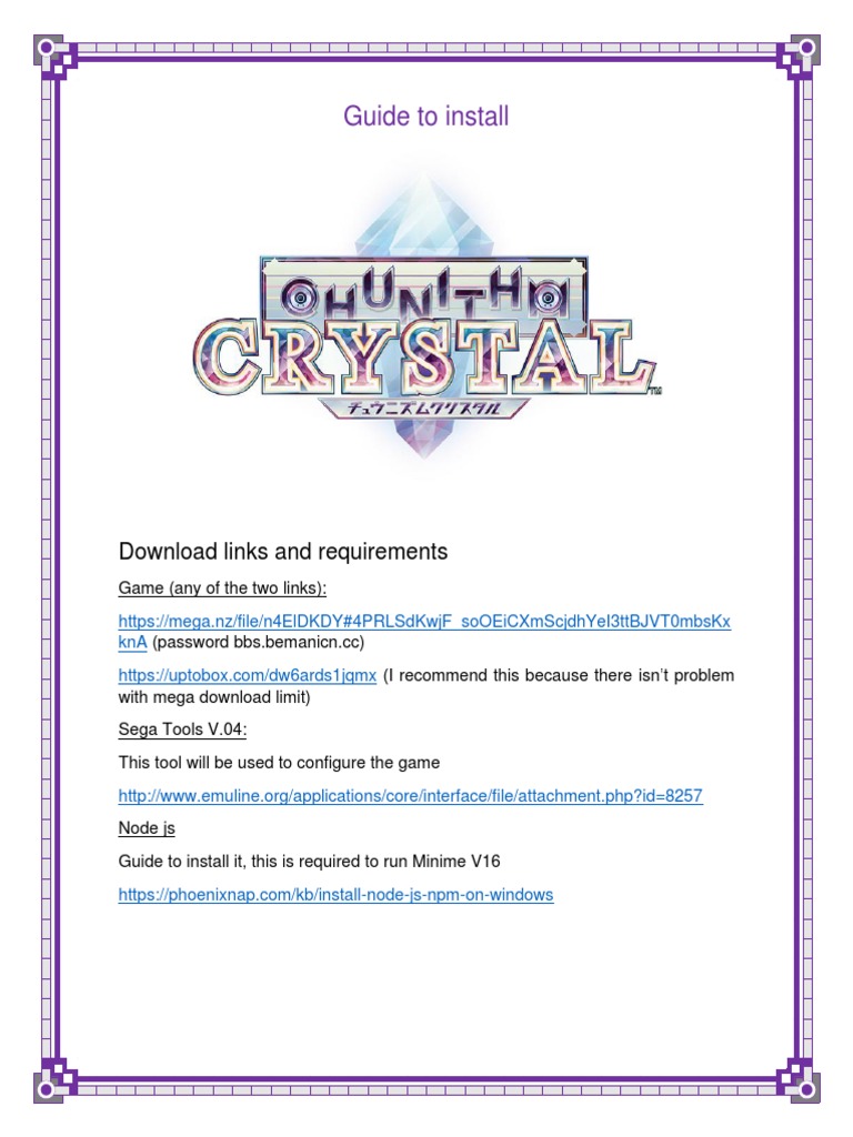 Chunithm Crystal Installation Guide | PDF | Ios | Computing Platforms