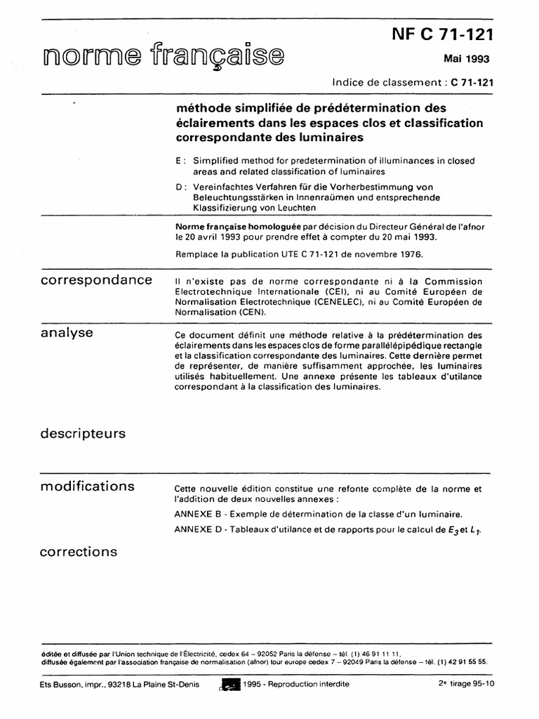 NF C71-121 - 1993 | PDF