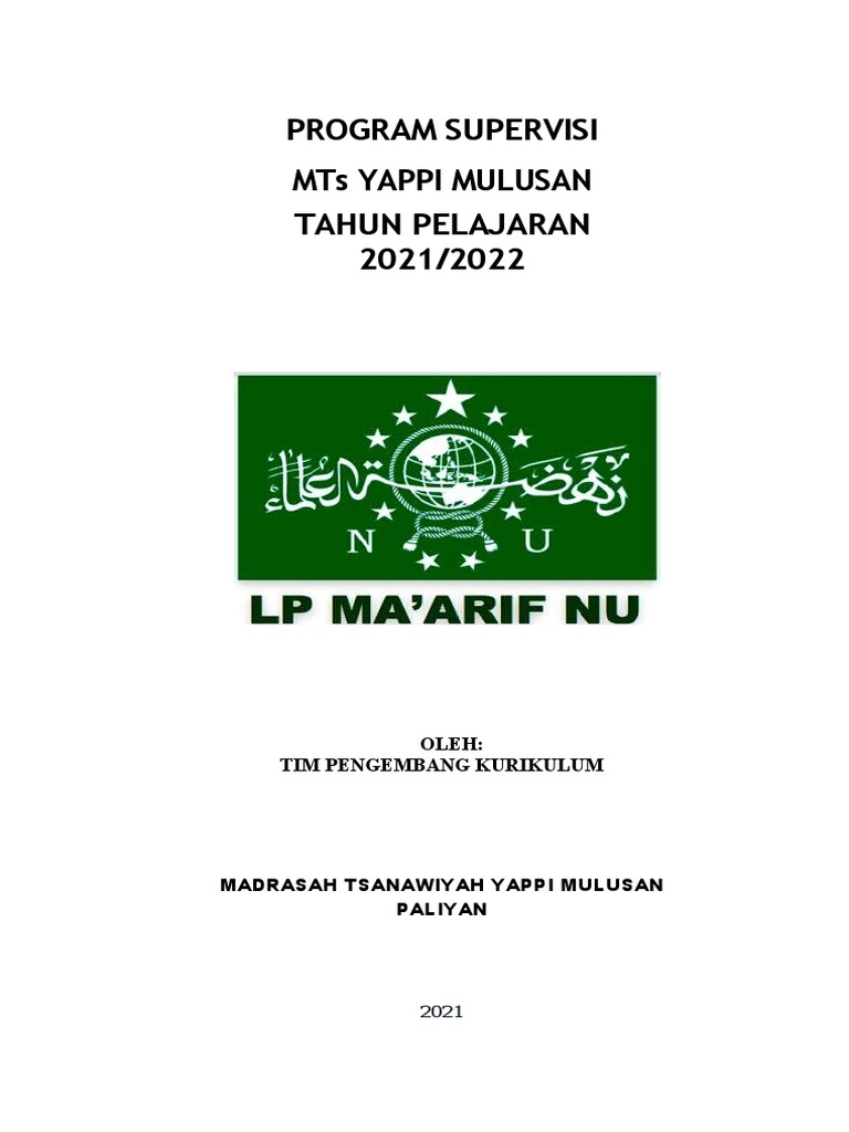 Program Supervisi MTs YAPPI 2021/2022 | PDF | Karier & Perkembangan | Bisnis