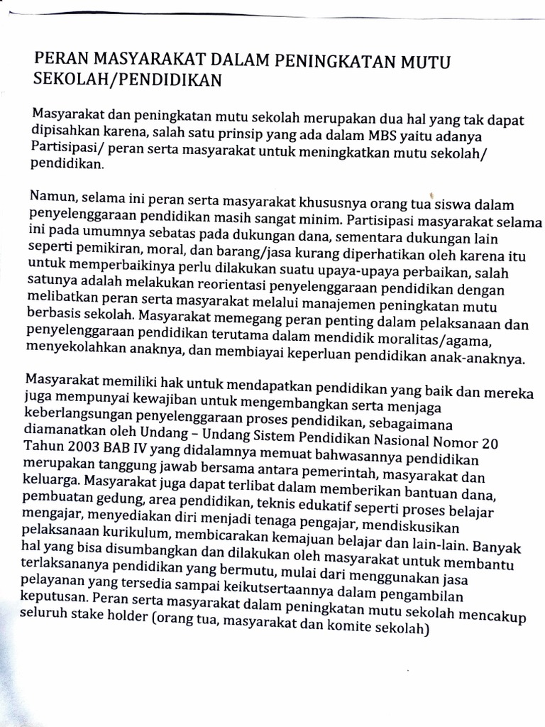 Peran Serta Masyarakat | PDF