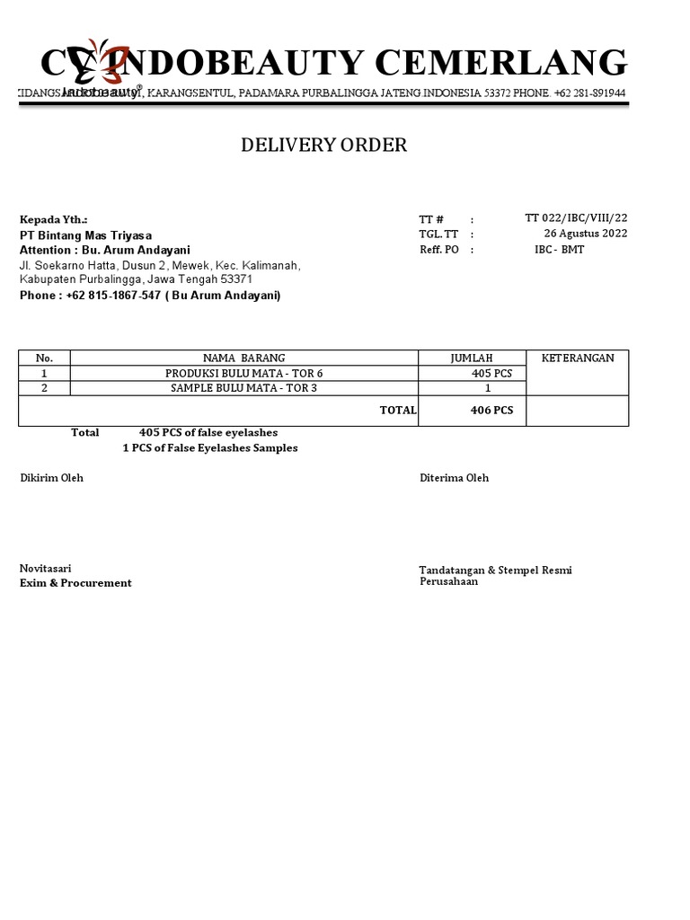 DELIVERY ORDERS AND SHIPPING DOCUMENTS | PDF