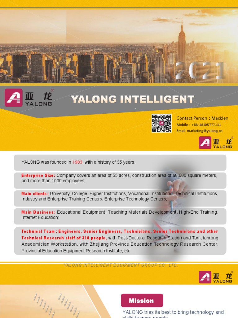 YALONG Intelligent Equipment Overview | PDF | Robot | Robotics