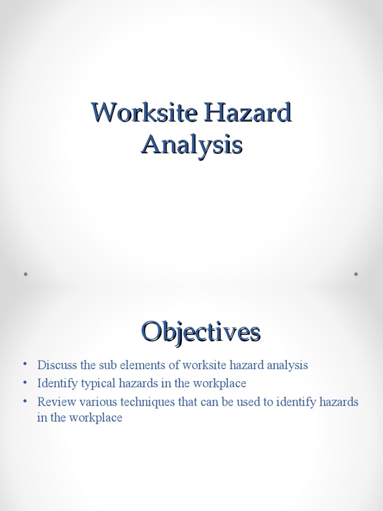 03-Worksite Hazard Analysis | PDF | Personal Protective Equipment | Safety