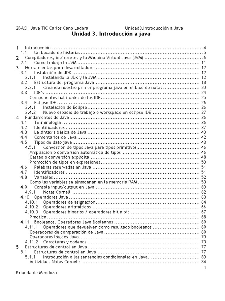 Unidad 3. Introduccion A Java | PDF | Java (lenguaje de programación ... Unidad 3. Introduccion A Java | PDF | Java (lenguaje de programación ...