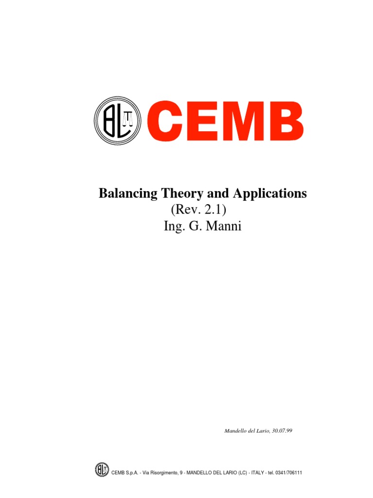 CEMB Balancing Theory | PDF | Engines | Rotation Around A Fixed Axis