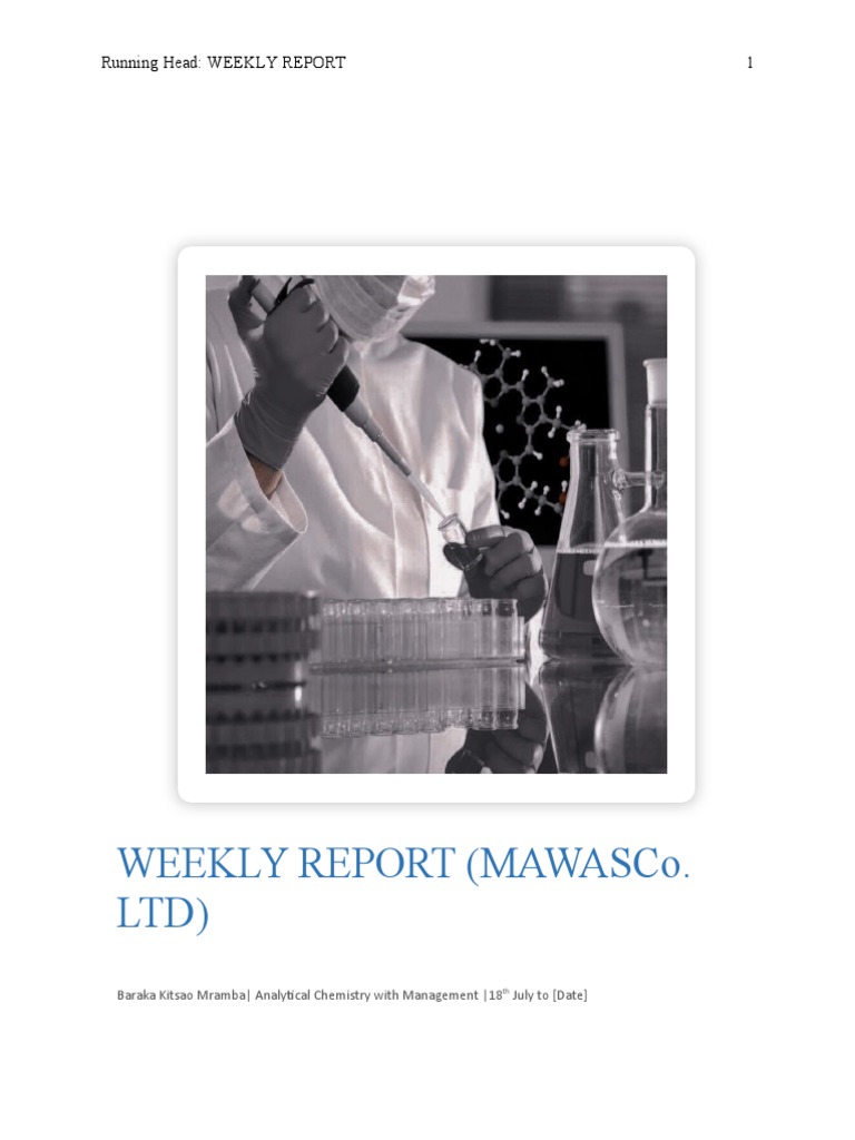 Attachment Weekly Report. | PDF | Laboratories | Water Quality