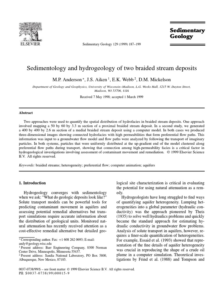 Anderson, Et Al., (1999) | PDF | Hydrogeology | Aquifer