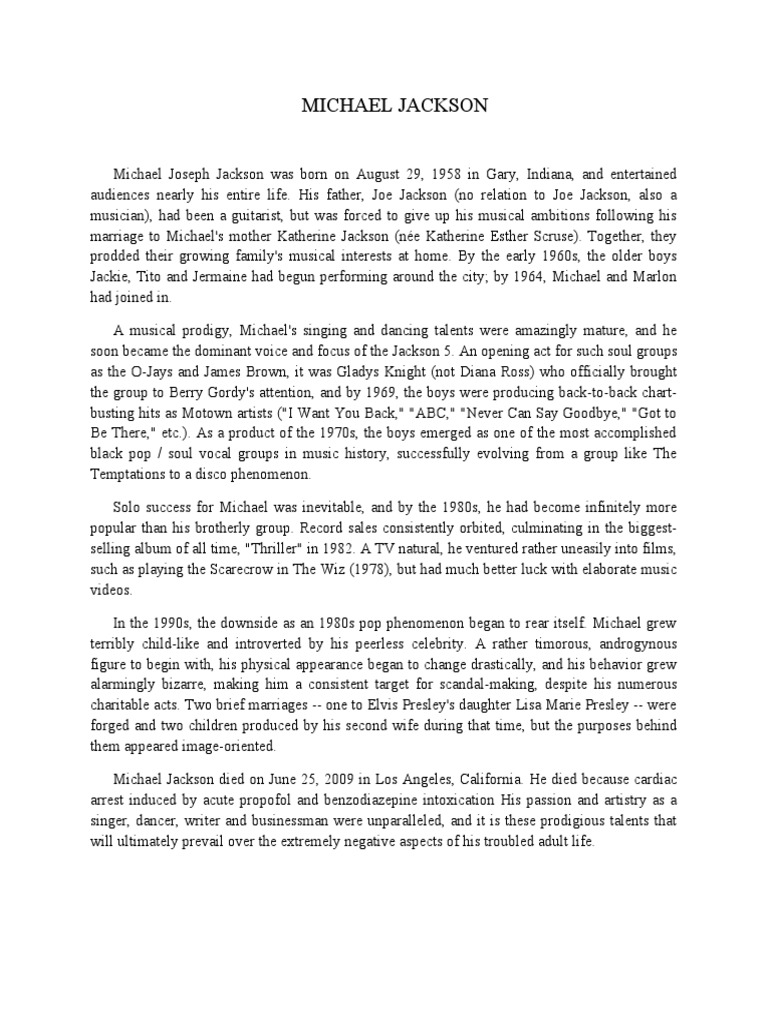 Michael Jackson | PDF | Michael Jackson | African American Music