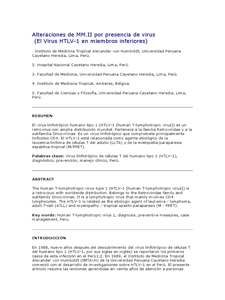 Alteraciones de MMII Por Virus | PDF | Elisa | Ciencias de la Salud