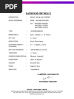 Batch Test Certificate: For Berger Paints India LTD | PDF