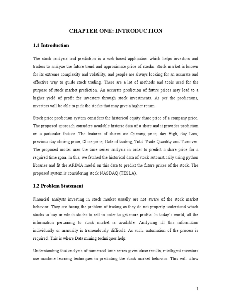Documentation of Stock-Market-Prediction Final Project | PDF | Stocks ...