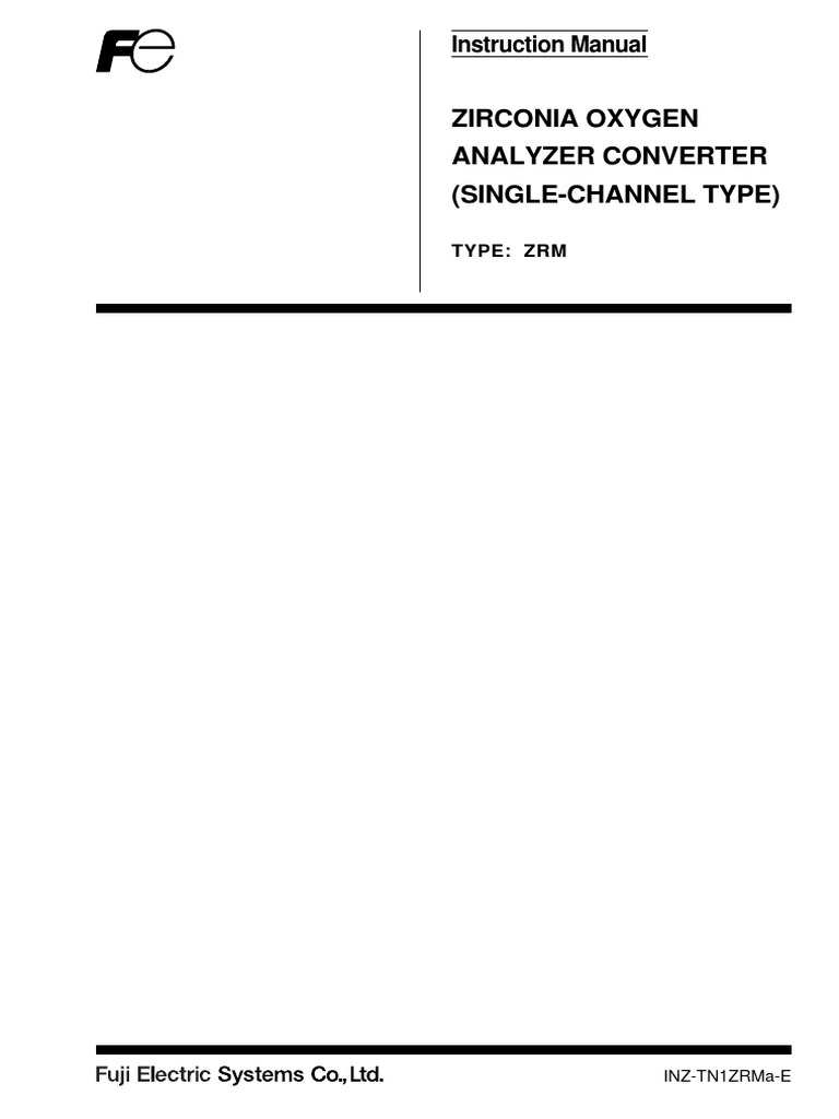 ZRM Zirconia Oxygen Analyzer Converter | PDF | Electrical Wiring ...