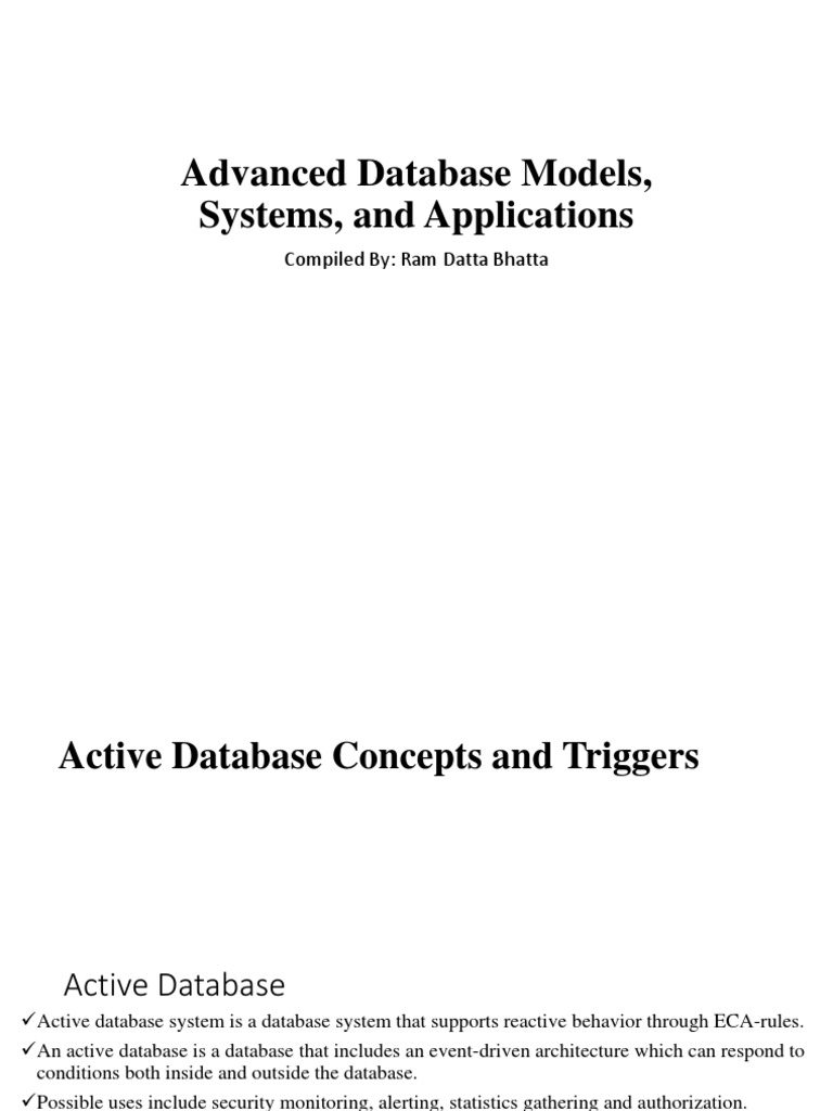 Advanced Database Models Systems and Applications | PDF | Databases | Deductive Reasoning