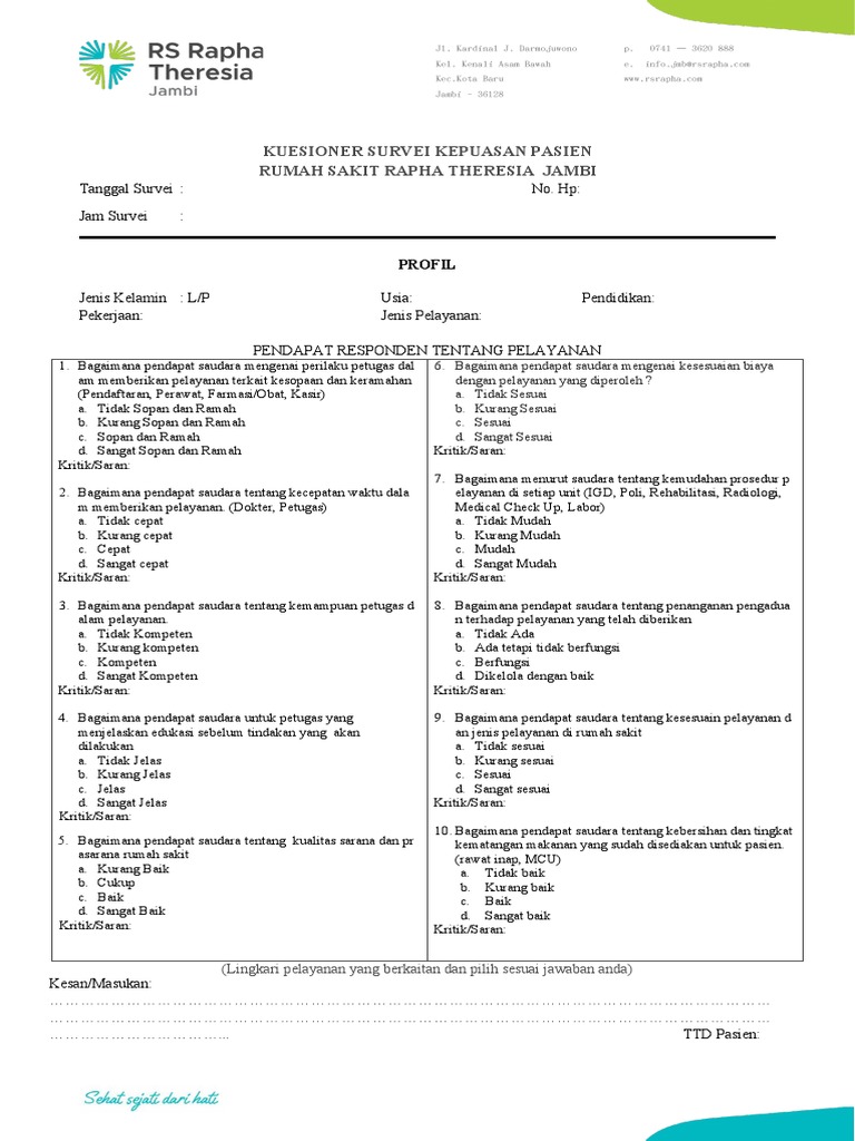 Kuisoner Revisi 2 | PDF