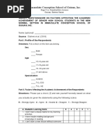 Student Engagement Questionnaire | PDF | Diploma | Teachers
