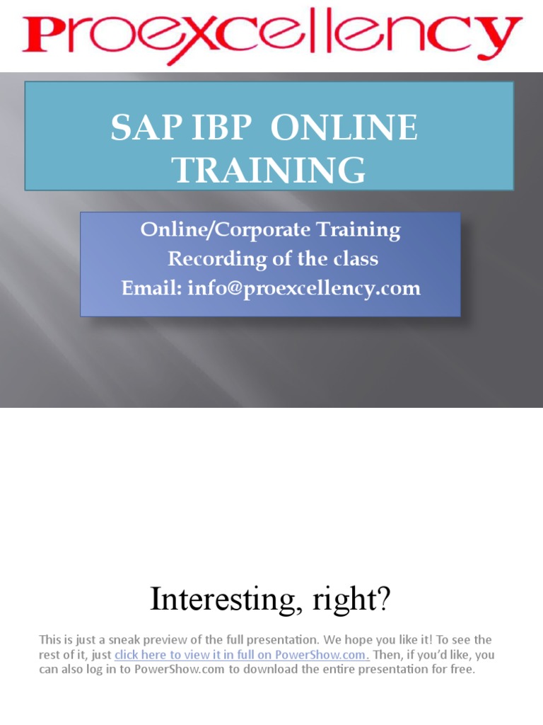 SAP IBP Online Training.9616745.Powerpoint | PDF