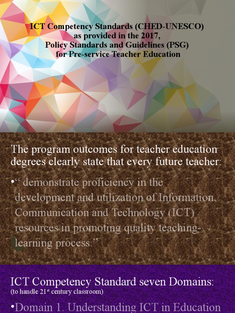 ICT Competency Standards CHED UNESCO | PDF | Educational Technology ...