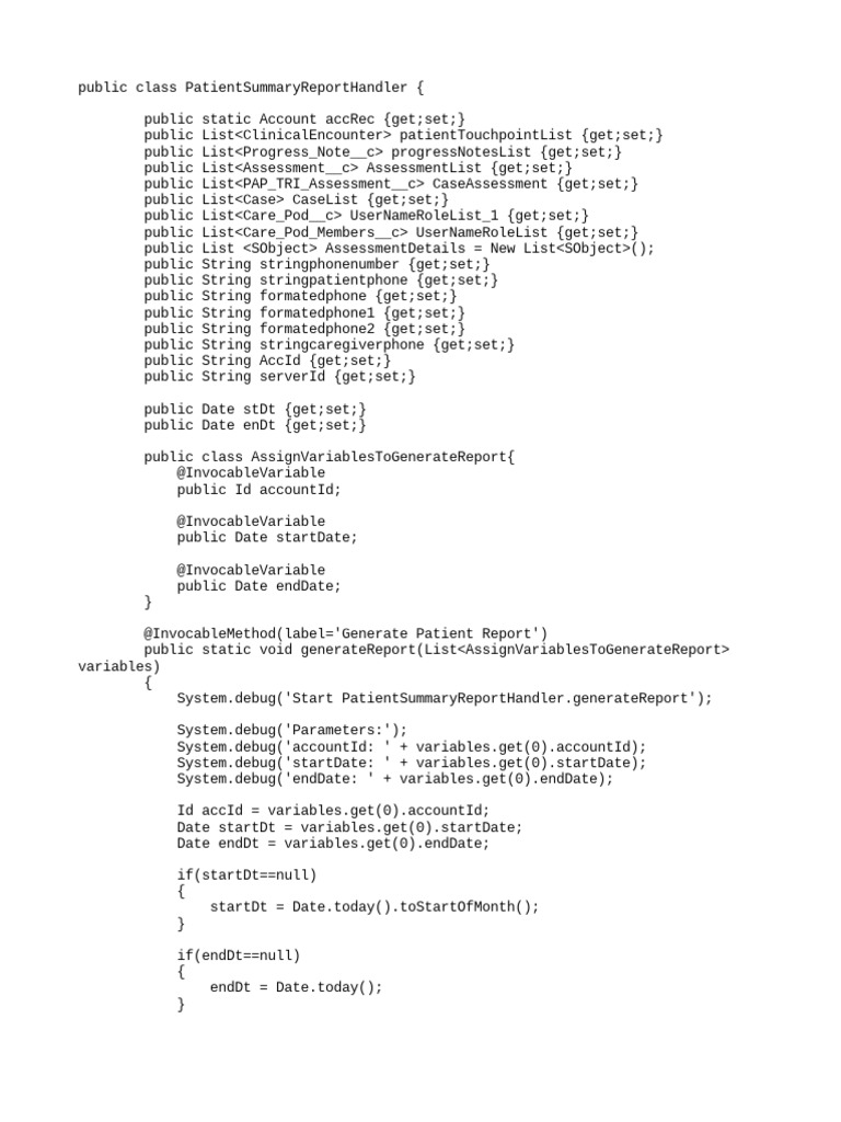 Generate Patient Summary Report | PDF | String (Computer Science) | Software