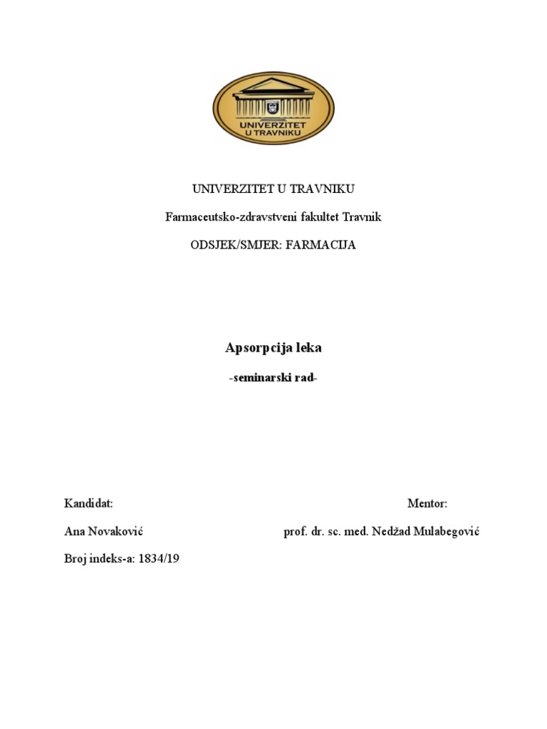 Apsorpcija Ljeka | PDF