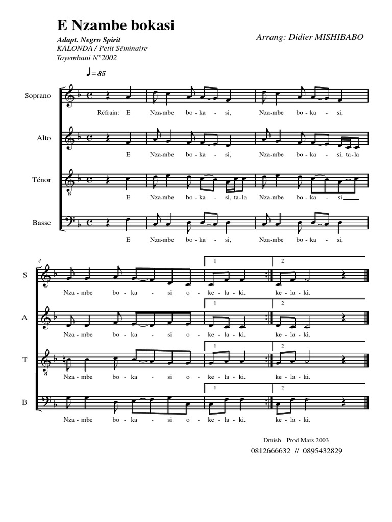 E Nzambe Bokasi - Arr - Dmish | PDF