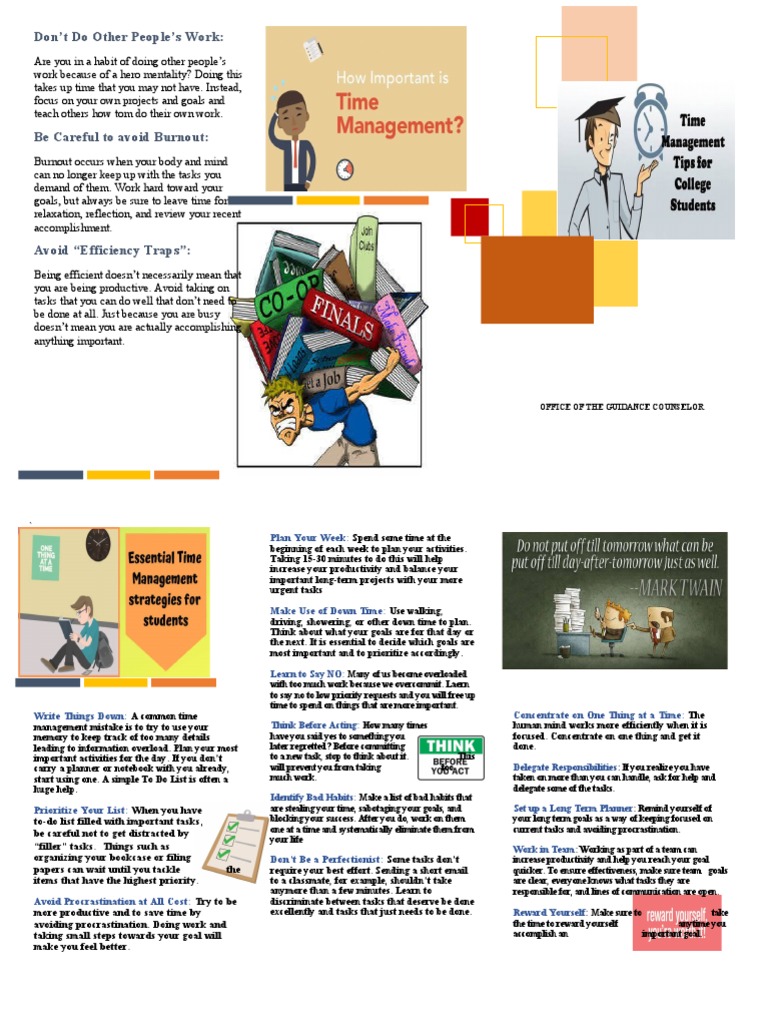 Time Management Brochure | PDF | Time Management | Professional Skills