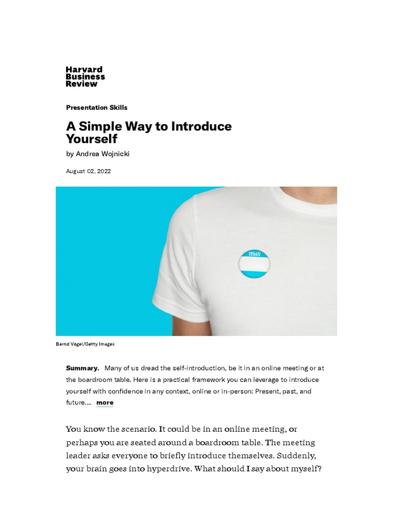 Self-Introduction Framework Guide | PDF | Cognition | Communication