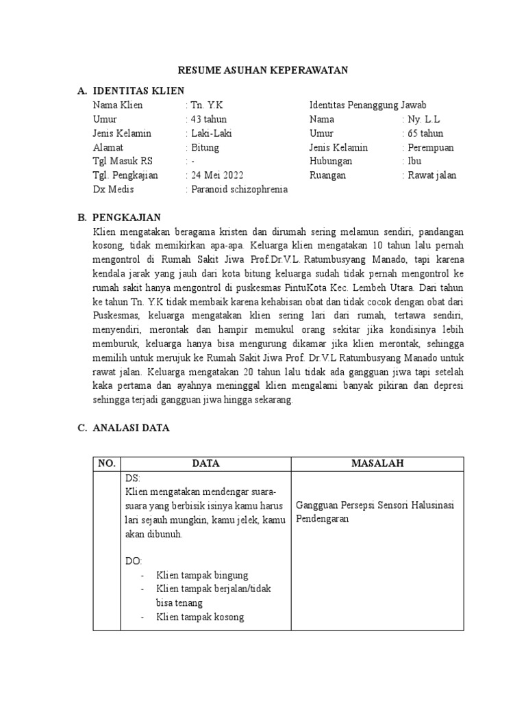 Resume Asuhan Keperawatan | PDF