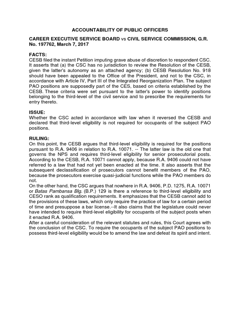 Case Digests Accountability of Public Officers & Independent ...