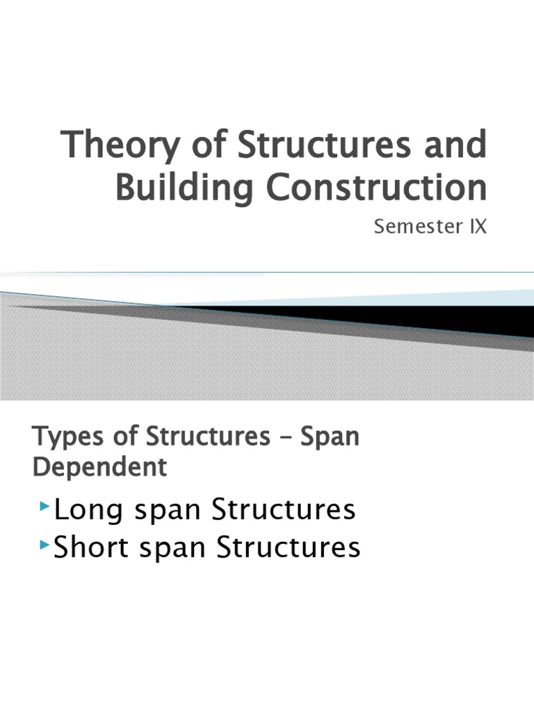 Theory of Structures - SEM IX - Long Span Structures | Télécharger ...