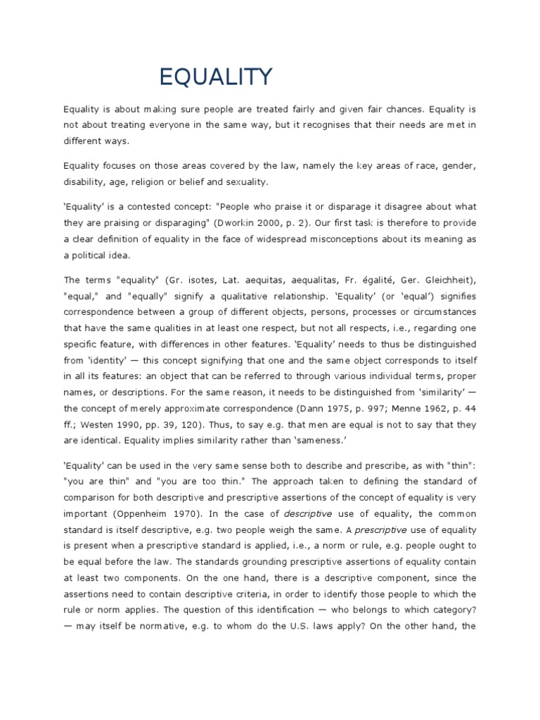 Equality | PDF | Equal Opportunity | Utilitarianism