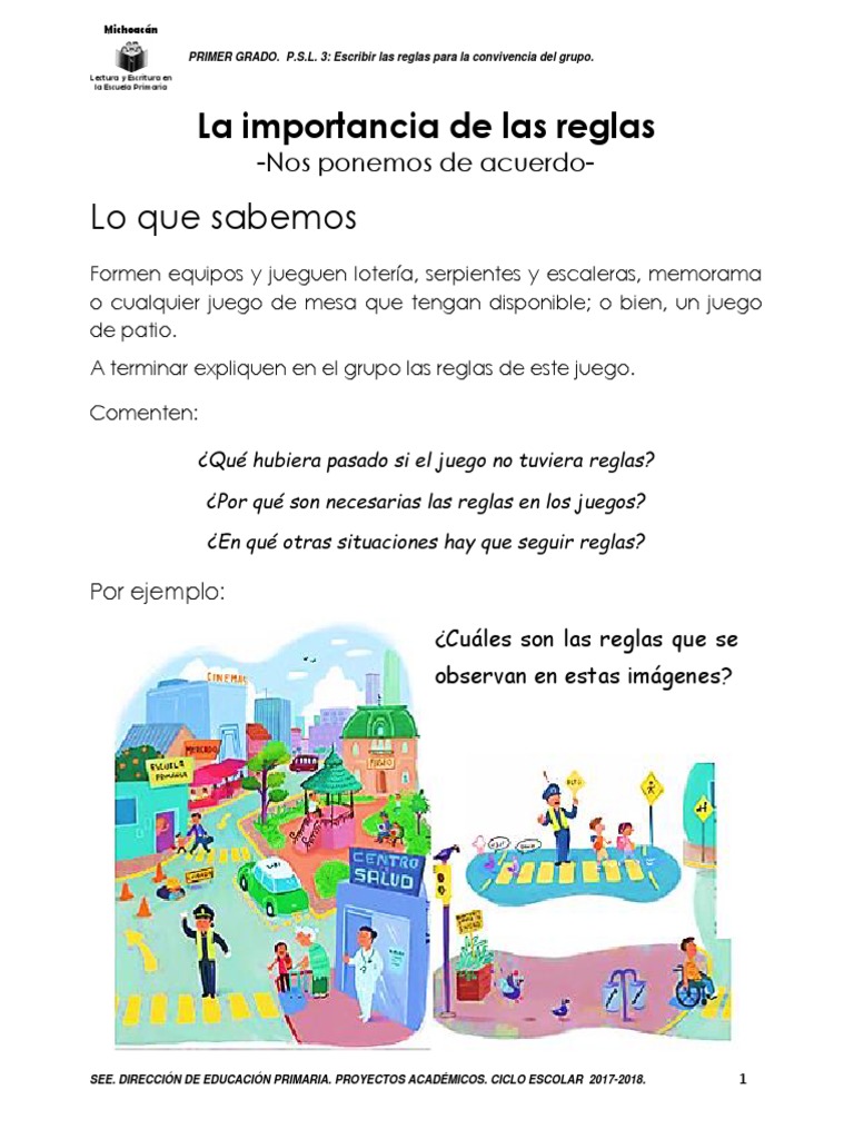 PSL 3. La Importancia de Las Reglas | PDF | Educación primaria
