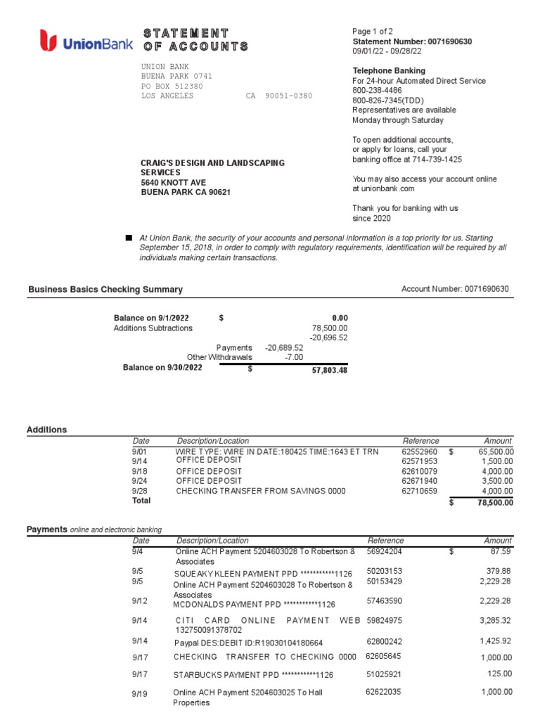 Ub 0630 09 30 2022 | PDF | Transaction Account | Payments