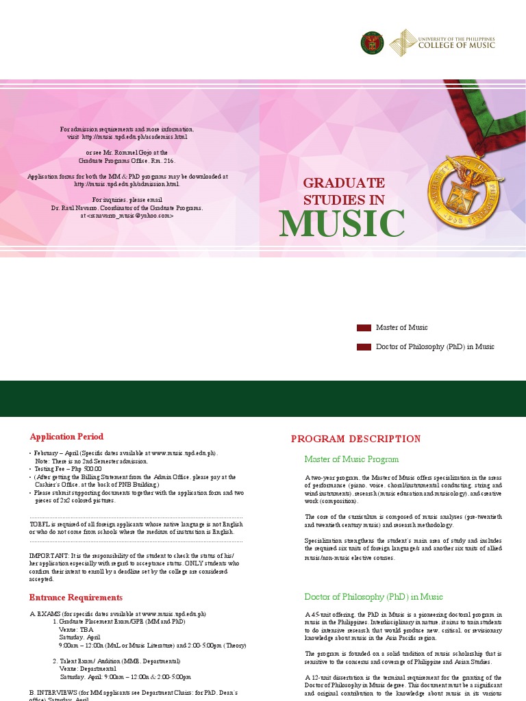 Upcmu Graduate Program Brochure | PDF | Doctor Of Philosophy | Academic ...