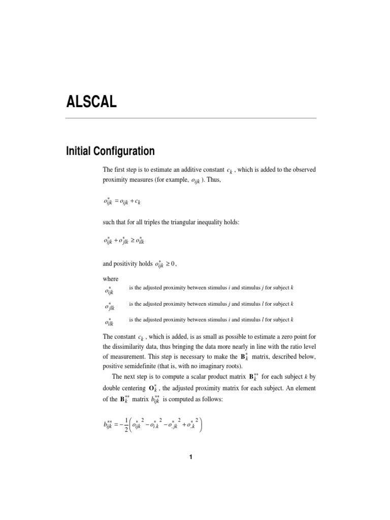 Alscal | Download Free PDF | Matrix (Mathematics) | Least Squares