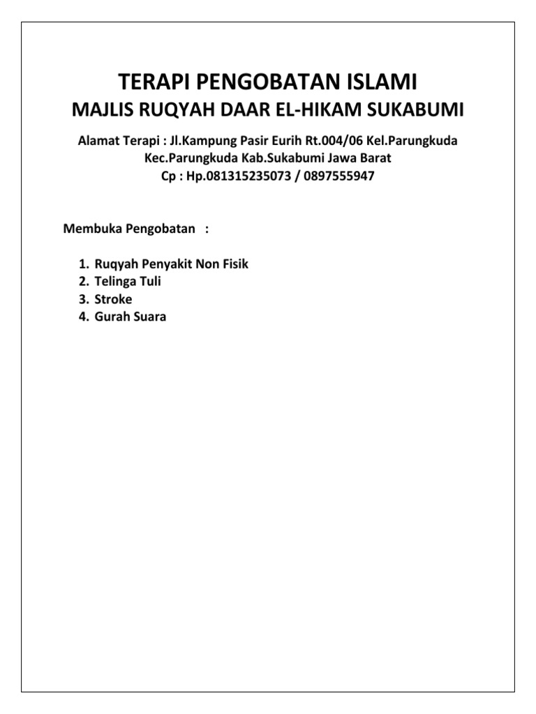 Terapi Pengobatan Islami | PDF