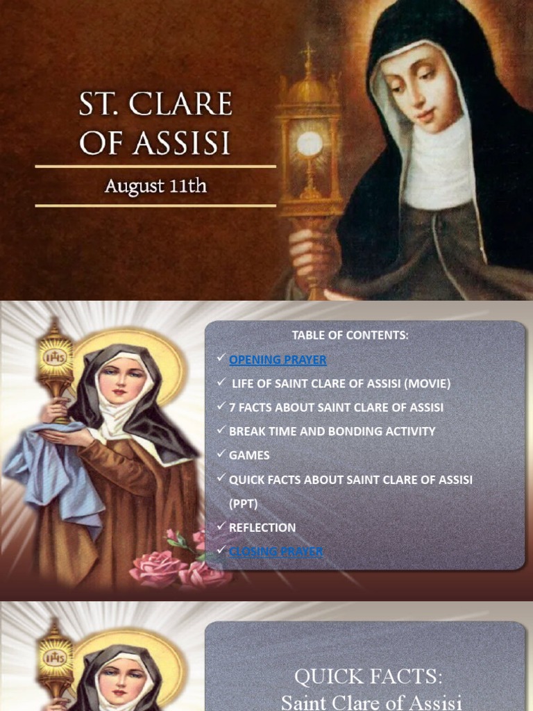 Saint Clare of Assisi | PDF | Abrahamic Religions | Catholic Church