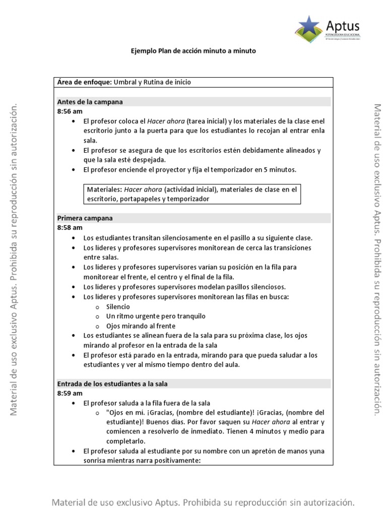 Plan de Clase: Acción Minuto a Minuto | PDF | Artes del Lenguaje y ...