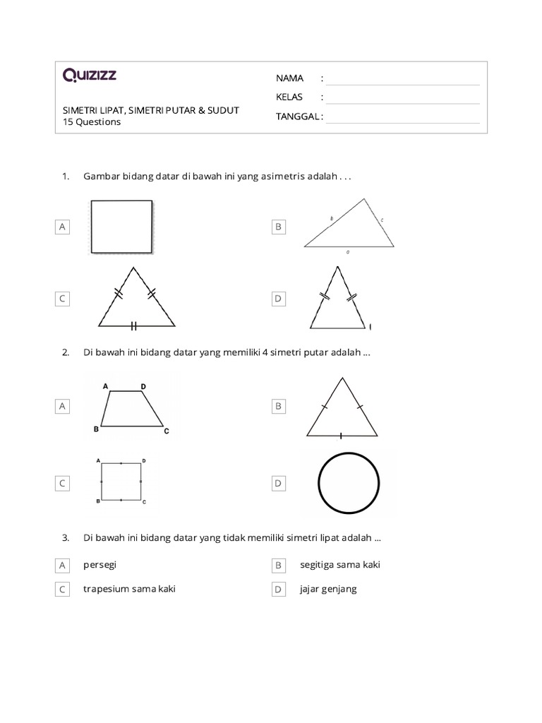 Simetri Lipat, Simetri Putar & Sudut | PDF